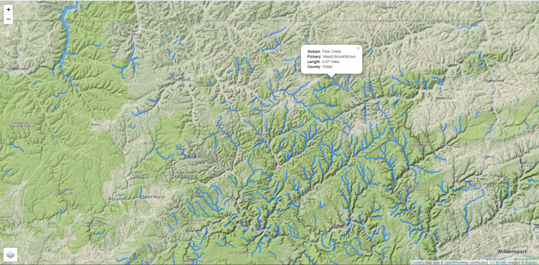 Pennsylvania Class A Trout Streams Map - APT Outdoors